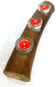Dřevěný svícen z borovice 41x9x7cm