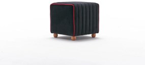 Atelier del Sofa Taburet Mona Puf - Black, Antracitová, Růžová