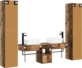 Sada koupelnového nábytku 5 ks Staré dřevo 33 x 34,5 x 160 cm 3406021
