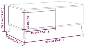 Konferenční stolek kouřový dub 90x50x36,5 cm kompozitní dřevo - Default Title