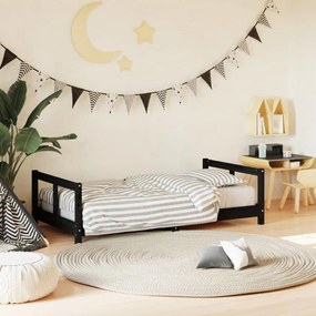 vidaXL Dětská postel 80 x 160 cm masivní borové dřevo [834430] Barva: Černá