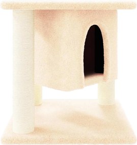 Škrabadlo pro kočky se sisalovými sloupky krémové 37 cm 171654