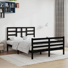 Rám postele černý masivní dřevo 120 x 200 cm,  3105859 HangarStore.cz