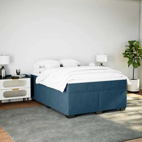 Box spring postel s matrací tmavě modrá 140x200 cm samet 3285291