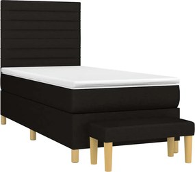 Box spring postel s matrací černá 100 x 200 cm textil 3137215