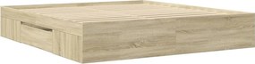 Rám postele bez matrace Dub Sonoma 200x200cm Dřevěné konstrukce 3295445