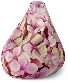 Sablio Sedací vak Pear Růžové květy - 140 x 100 x 25 cm