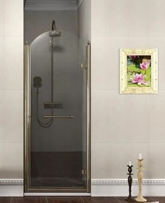 Gelco, ANTIQUE sprchové dveře 800mm, čiré sklo, pravé, bronz, světlý odstín, GQ1380RCL