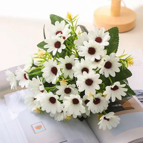 Umělá květina 15 ks - sedmikrásky Barva: Bílá