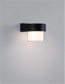 NV 9925665 Venkovní nástěnné svítidlo DARF černý hliník ABS difuzor LED 5W 3000K 100-240V 104st. IP65 světlo dolů - NOVA LUCE
