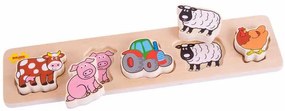 Bigjigs Toys Bigjigs Baby Dřevěné vkládací puzzle farma