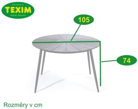 Nábytek Texim Zahradní nábytek - stůl Wilder + 4x židle Pia polohovací