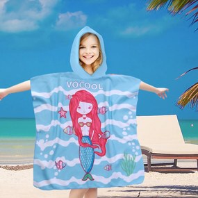 Dětské pončo OCEAN GIRL světle modré 60x120 cm