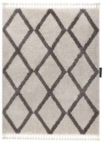koberec BERBER TROIK, krémový střapce, Maroko, Shaggy velikost 70x300 cm | krásné koberce cz