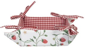 Bavlněný košík na pečivo Wild Strawberries – 35x35x8 cm