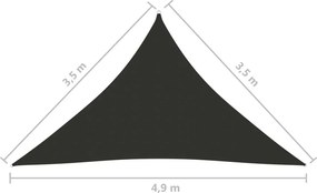 vidaXL Stínící plachta oxfordská látka trojúhelník 3,5x3,5x4,9 m [135120] Barva: Béžová