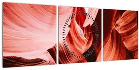 Obraz červených skal (s hodinami) (90x30 cm)