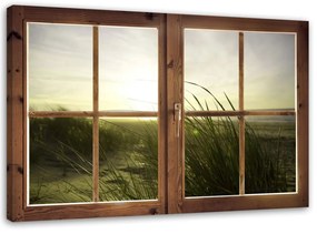Obraz na plátně Pohled z okna Plážová tráva - 100x70 cm