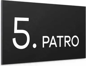 ACCEPT Označení podlaží "5. PATRO" - stříbrná tabulka - černý popis