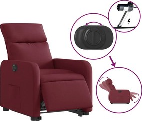 Elektrické zvedací polohovací křeslo vínové textil 3206720