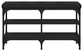 Lavice s botníkem černá 82 x 32 x 47 cm kompozitní dřevo - Default Title
