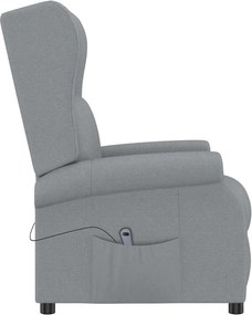 Elektrické polohovací křeslo ušák světle šedé textil 3098319