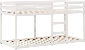 Patrová postel se střechou bílá 80x200 cm masivní borové dřevo 3282042