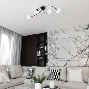 Přisazený lustr VIBRA 4xE14/10W/230V černá/bílá