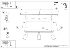 Bodové svítidlo Fornes 3, černé tělo svítidla, (možnost polohování)