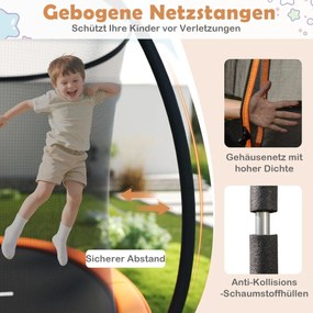 Costway Trampolína venkovní se žebříkem kulatá zahradní trampolína s ochrannou