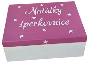 Dřevěná šperkovnice s textem 9 přihrádek