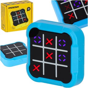 Creative Corner Kruhový kříž křížová elektronická logická hra tic tac toe přenosná konzole modrá