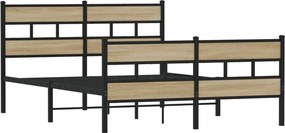 Kovový rám postele bez matrace dub sonoma 160 x 200 cm 3308471