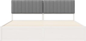 Rám postele s čalouněným čelem s čelo Světle šedá 200 x 200 cm 3398213