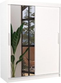 ADRK Furniture Skříň posuvná se zrcadlem BIANCO 150 ADRK-SW-BIA-W-150