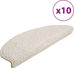 Schodové rohože 10 ks 65 x 21 x 4 cm bílé, půlkulaté, velké 149811