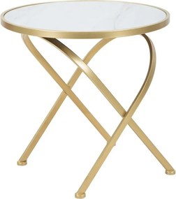 Odkládací stolek Glam 50 cm zlatý/mramor