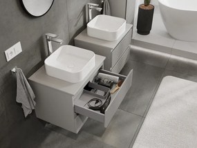 Mexen Rivel, koupelnová skříňka 60 cm, 2 zásuvky, drážkovaná, matná šedá, 91A20-06047-2-BFF62