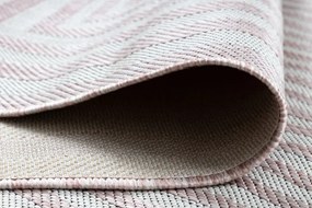 Dywany Łuszczów, Kusový koberec Sion Sisal Labirinth 22376 pink/ecru – na ven i na doma, 80x150, růžová, chodba / předsíň