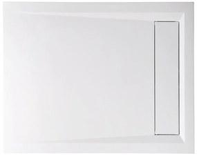 Polysan VARESA sprchová vanička z litého mramoru se záklopem, obdélník 100x80cm, bílá 71605