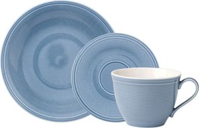 Snídaňové talíře a kávové šálky Color Loop Horizon s podšálky 12 dílů