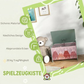 ZONEKIZ box na hračky s víkem, truhla na hračky s roztomilým zvířecím designem, úložný box s víkem, bezpečnostní závěs, rukojeť, do dětského pokoje, …