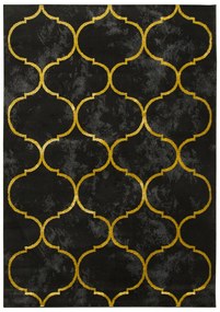 Moderní kusový koberec FESTIVAL 5872A Marokánský vzor černý žlutý Rozměr: 120x170 cm