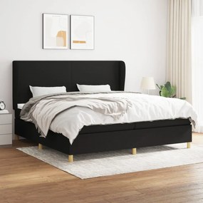 Box spring postel s matrací černá 200x200 cm textil 3128391