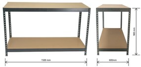 Pracovní stůl | 2 police | 1500 x 600 x 900 mm Matabro MB-SH05