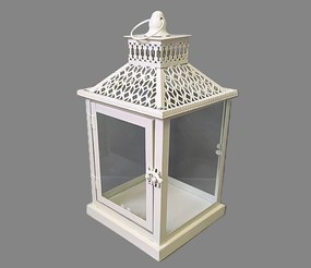 Lampa bílá kov se sklem 25140