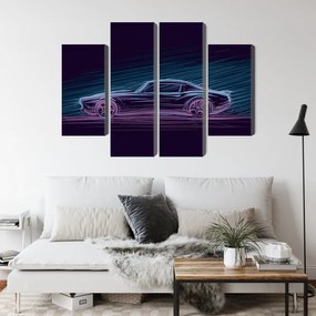 Vícedílný obraz Neonové Svalové Auto Nedostatek Nedostatek Plátno Canvas 200x150