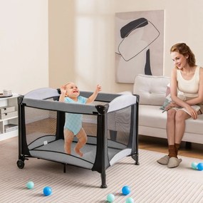 Costway Přenosná 5-in-1 dětská postýlka s cestovní postýlkou a kolébkou