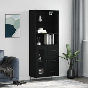 Skříň highboard černá 69,5 x 34 x 180 cm kompozitní dřevo