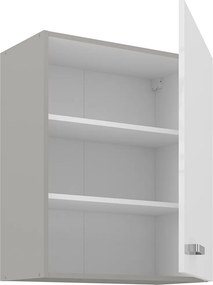 BIANCA sb | horní skříňka 60 G-72 1F policová | 60 cm | světle šedá/bílá lesk